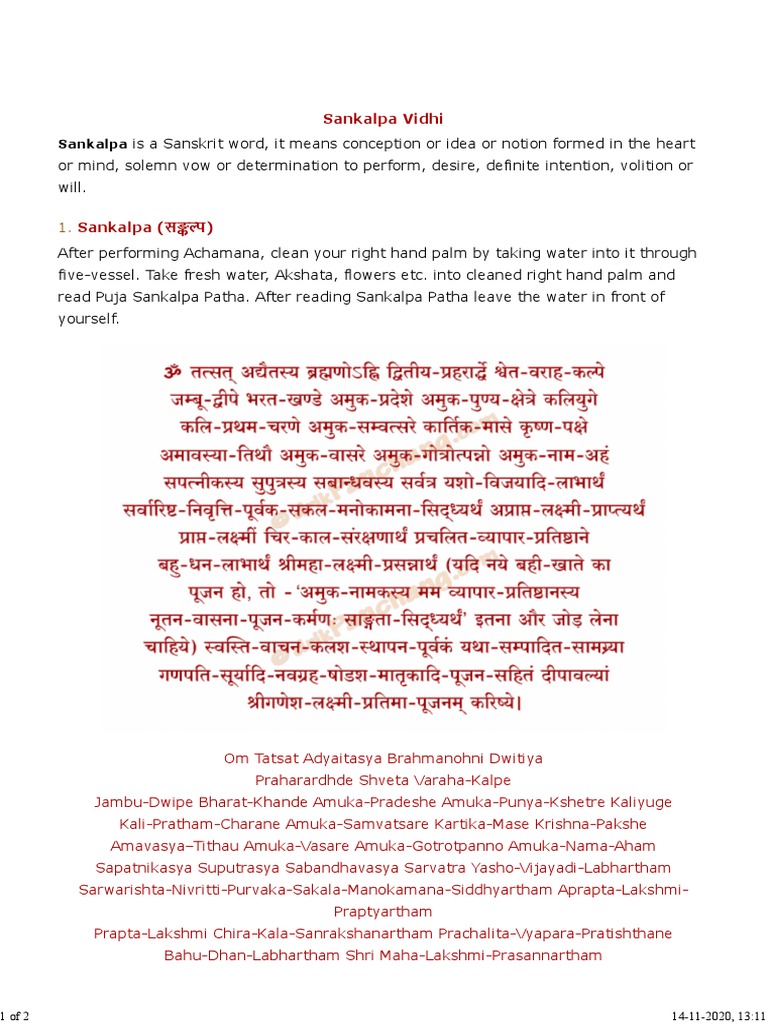 The Ritual of Sankalpa: A Ceremonial Vow and Intention Setting Practice ...