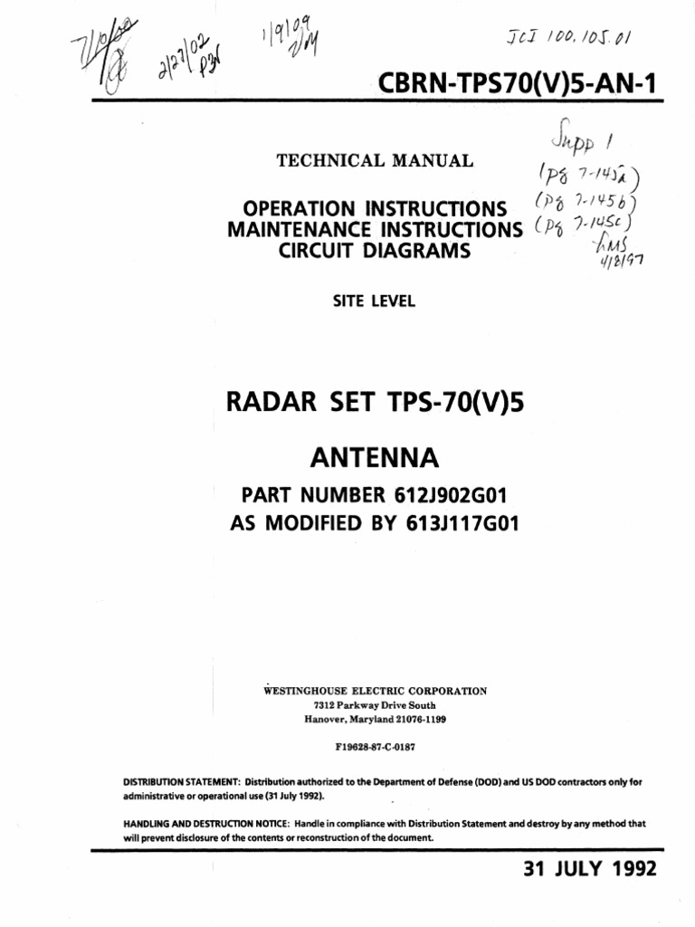 100.105.01 (CBRN-TPS70 (V) 5-AN-1) Antenna OM-ocr | PDF | Radar ...