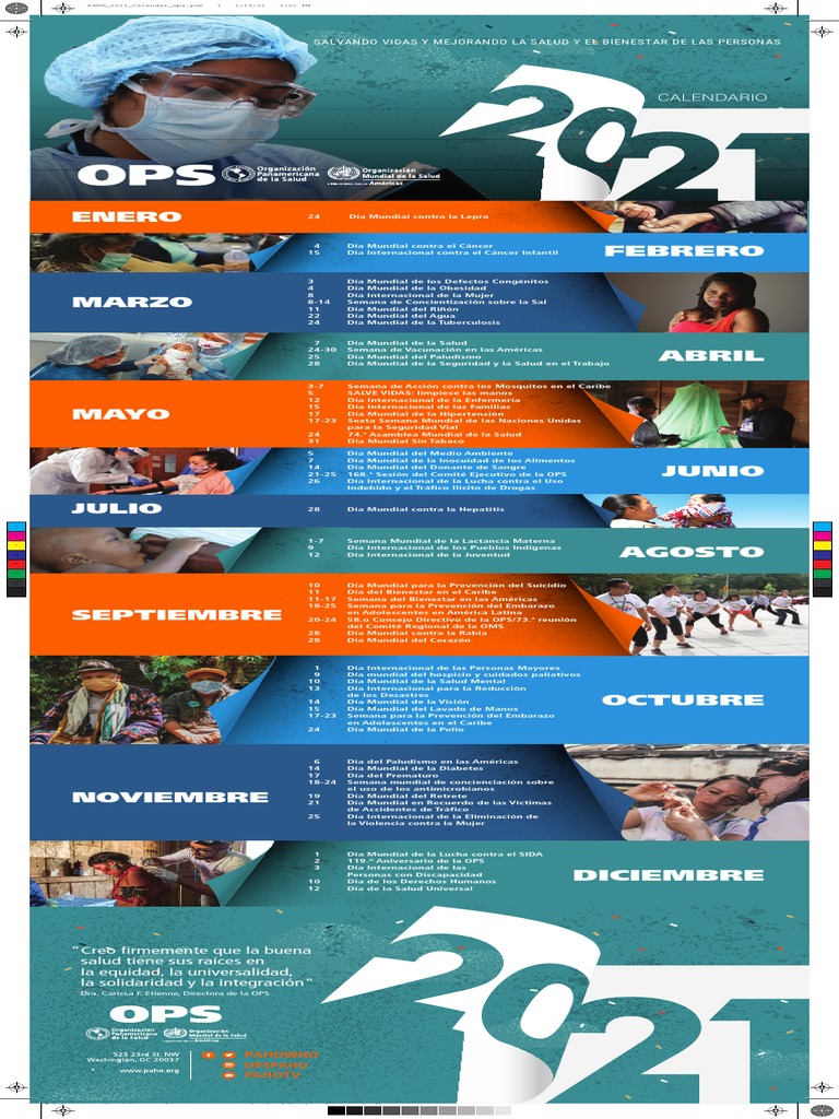 Ops 2021 Calendar Es 2 | PDF | Organización Panamericana de la Salud ...