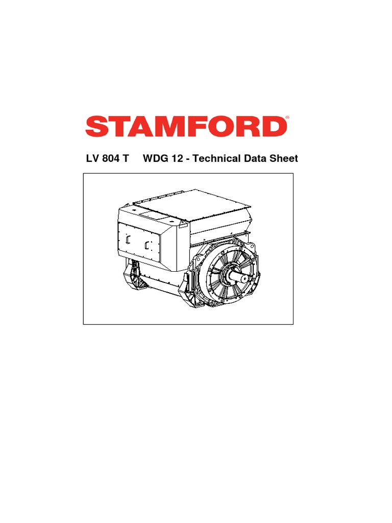 WDG 12 - Technical Data Sheet LV 804 T | PDF | Electric Generator ...