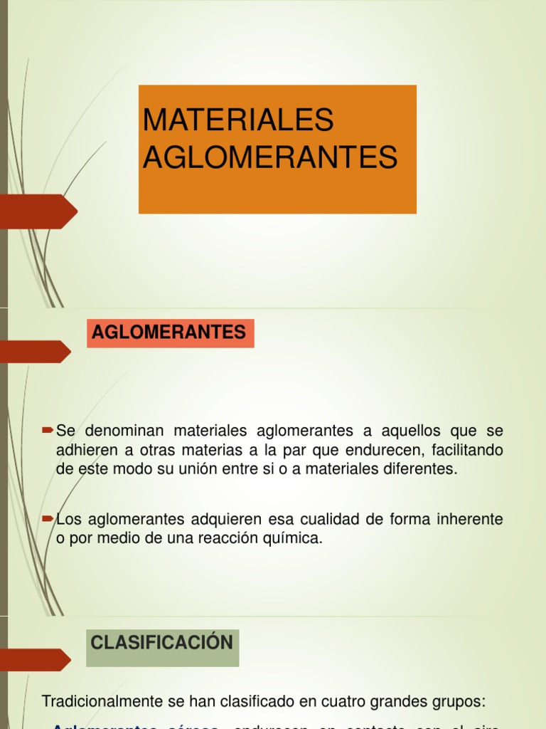 Materiales Aglomerantes | PDF | Cemento | Yeso