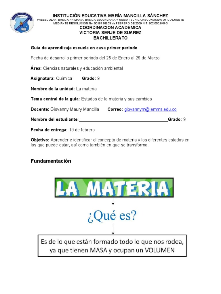 Guía de Química: Estados de la Materia | PDF | Importar | Agua