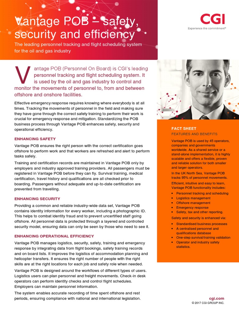 Cgi Vantage Pob Factsheet | PDF | Outsourcing | Safety