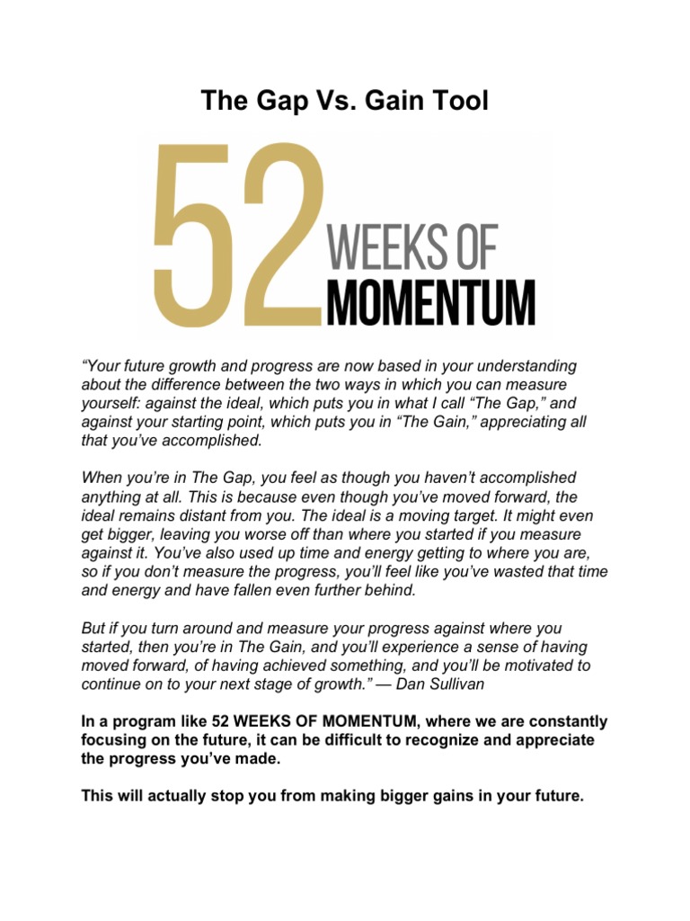 Gap and Gain Tool | PDF