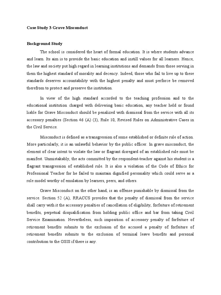 Case Study 3 Grave Misconduct | PDF | Appeal | Crime & Violence