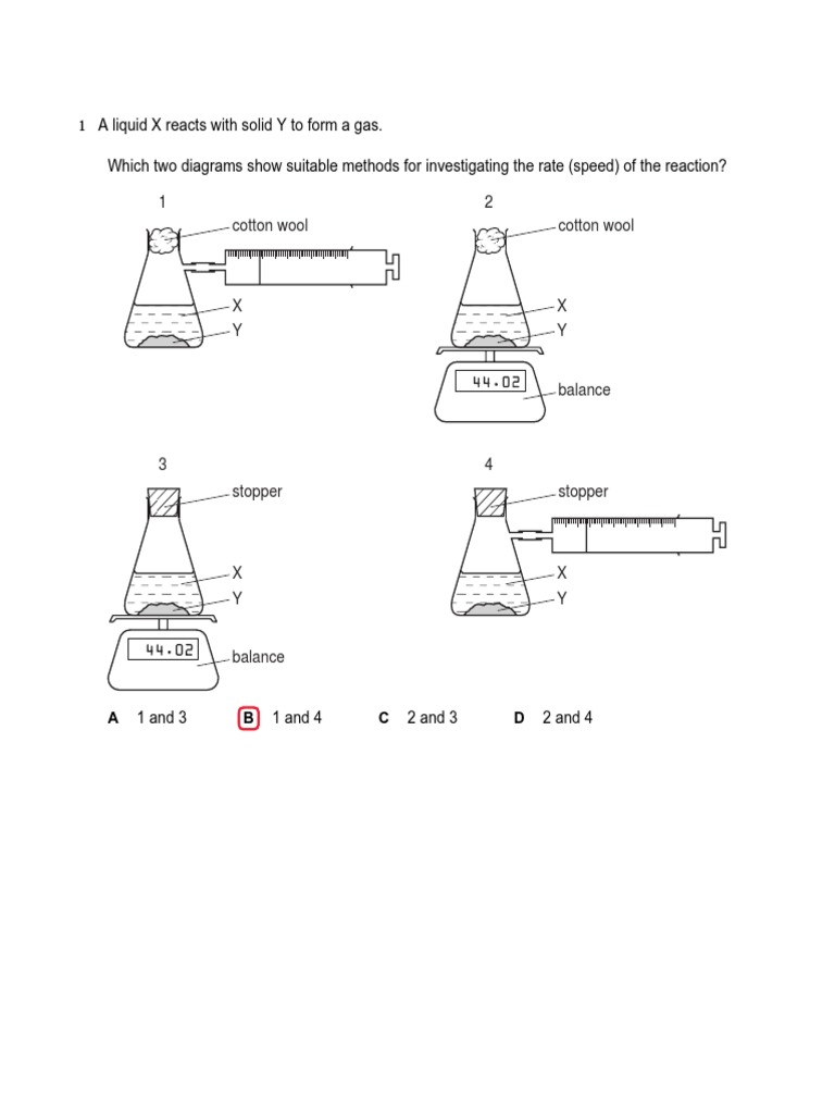 Rate of Reaction MCQ QP | PDF | Reaction Rate | Chemical Reactions