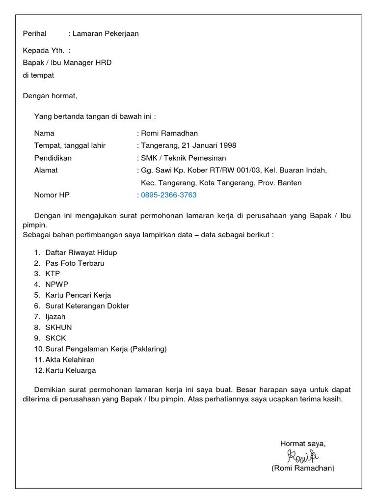 CV - Romi Ramadhan | PDF