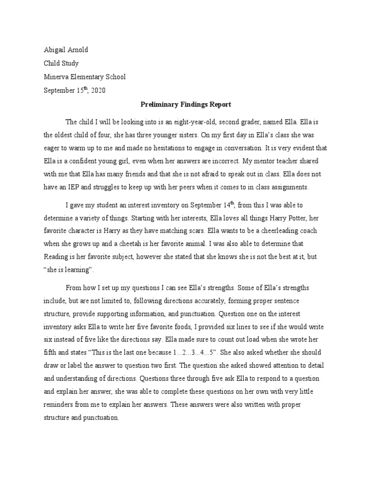 Preliminary Findings Report 1 | PDF | Question | Behavior Modification