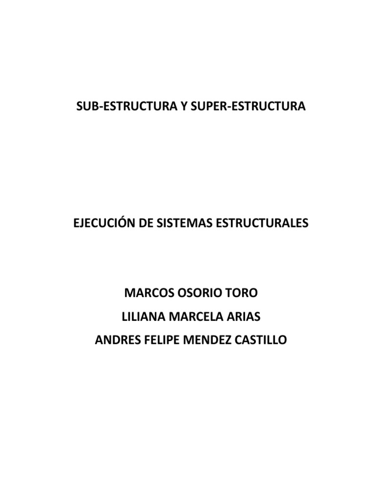 Sub Estructura y Super Estructura | PDF | Hormigón | Cemento