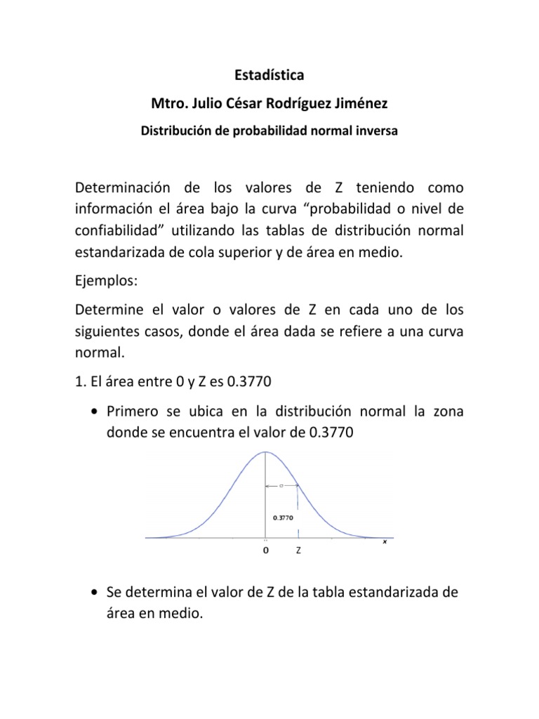 Distribución Normal - Inversa | PDF | Distribución normal | Estadísticas