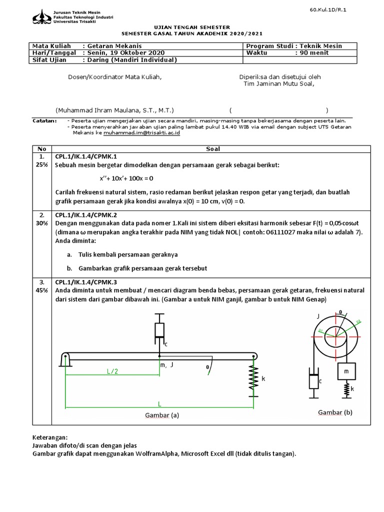 UTS Getaran Mekanis | PDF