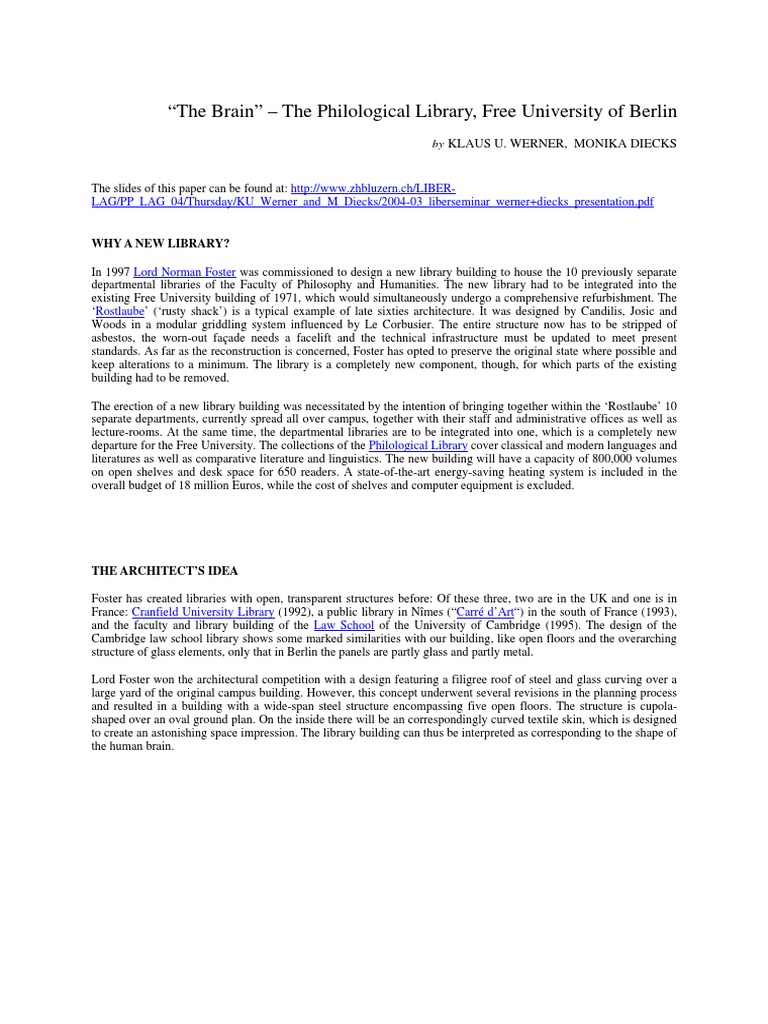 "The Brain" - The Philological Library, Free University of Berlin | PDF ...