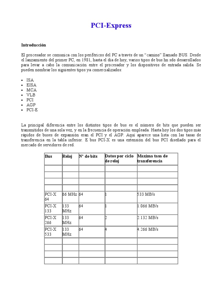 Pci e | PDF | Arquitectura de Computadores | Redes de computadoras