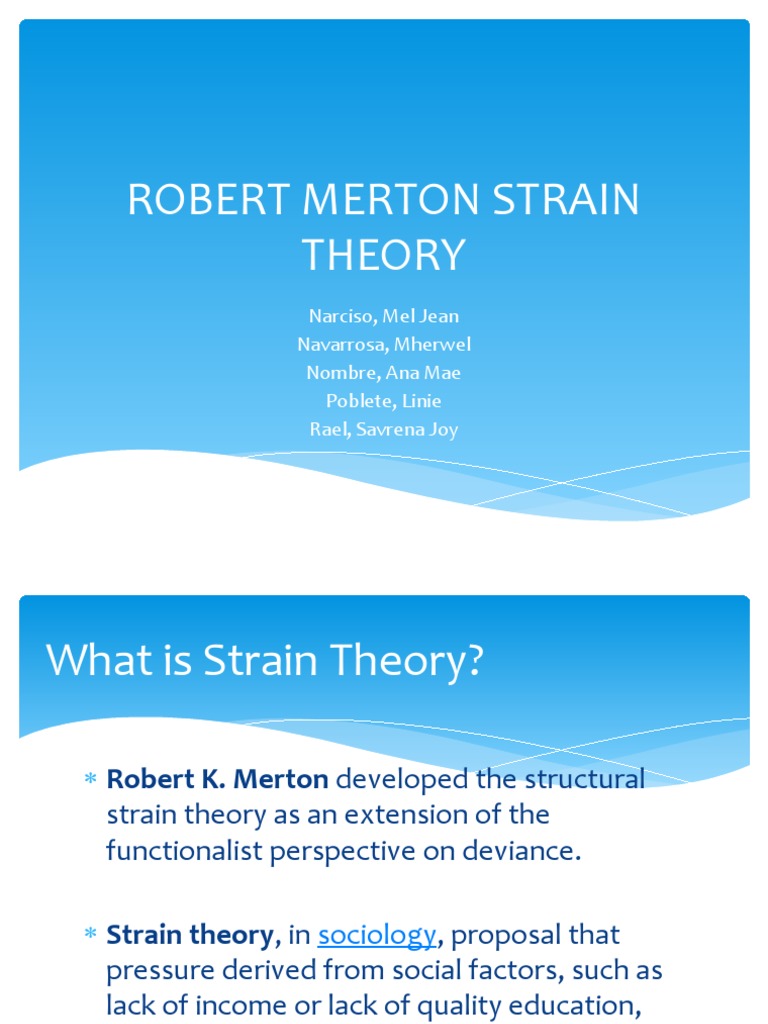 Robert Merton Strain Theory | PDF