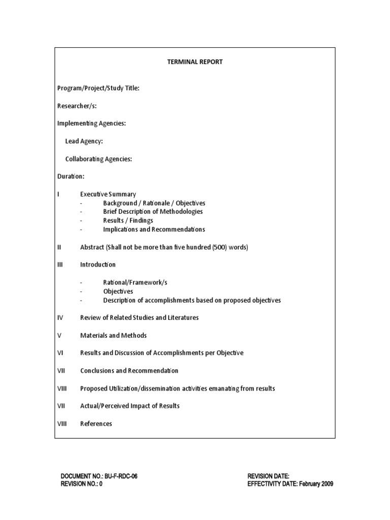 Template - Terminal - Report | PDF