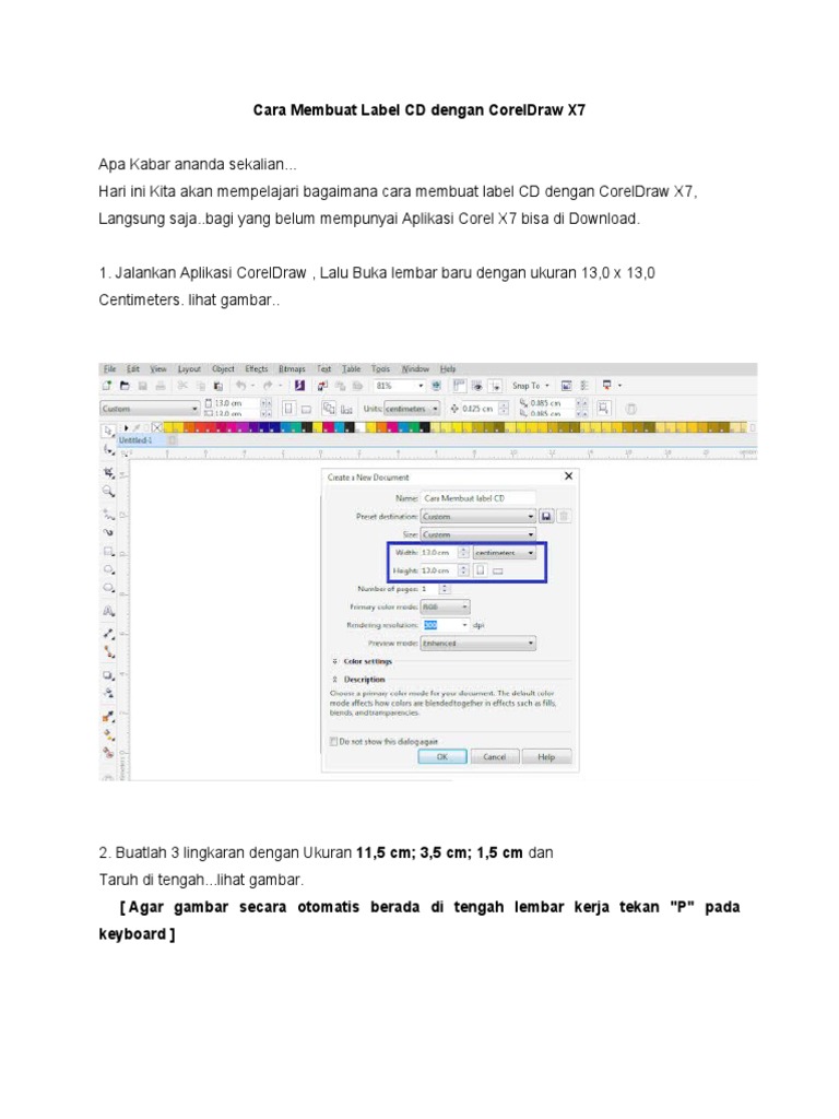 Cara Membuat Label CD Dengan CorelDraw X7 | PDF | Griya & Taman
