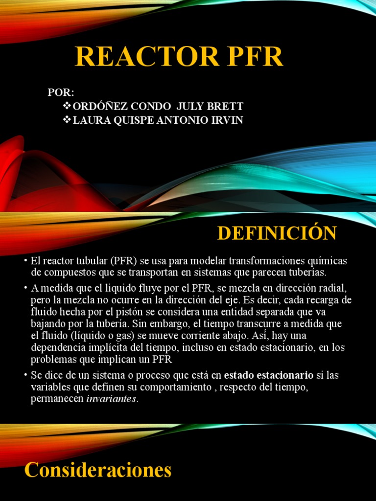 Reactor PFR - Exposición - B | PDF | Reactor Quimico | Ingeniería Química