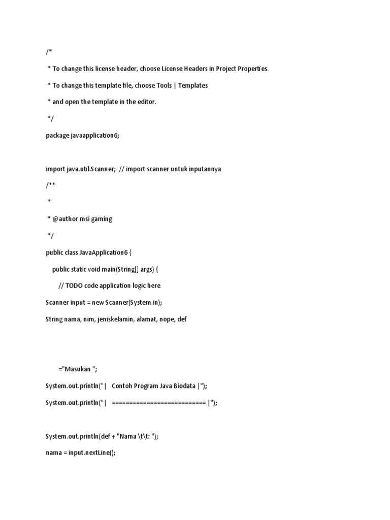 Java Biodata And Ordering Program Pdf Models Of Computation Computing Platforms