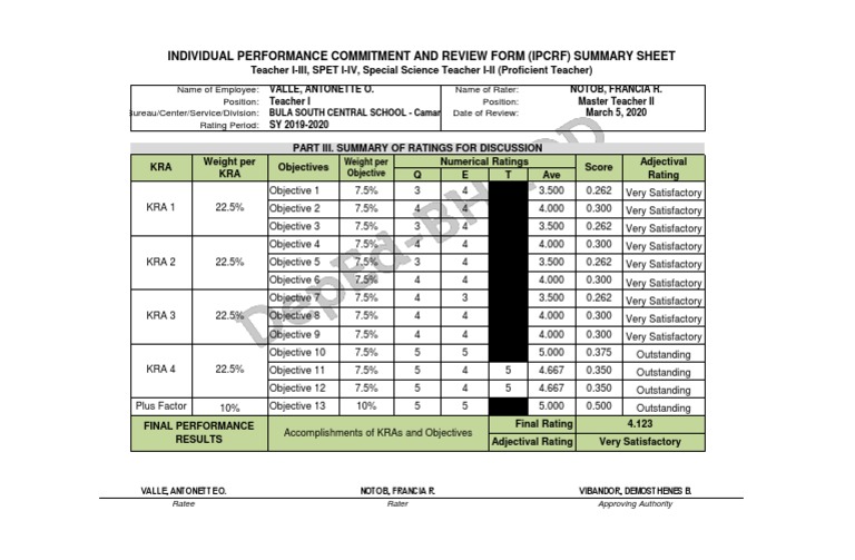 DepEd Prescribed IPCRF Parts 1-4 SY 2019-2020.pdf2 | PDF | Language ...