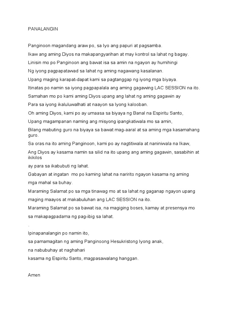 PANALANGIN | PDF