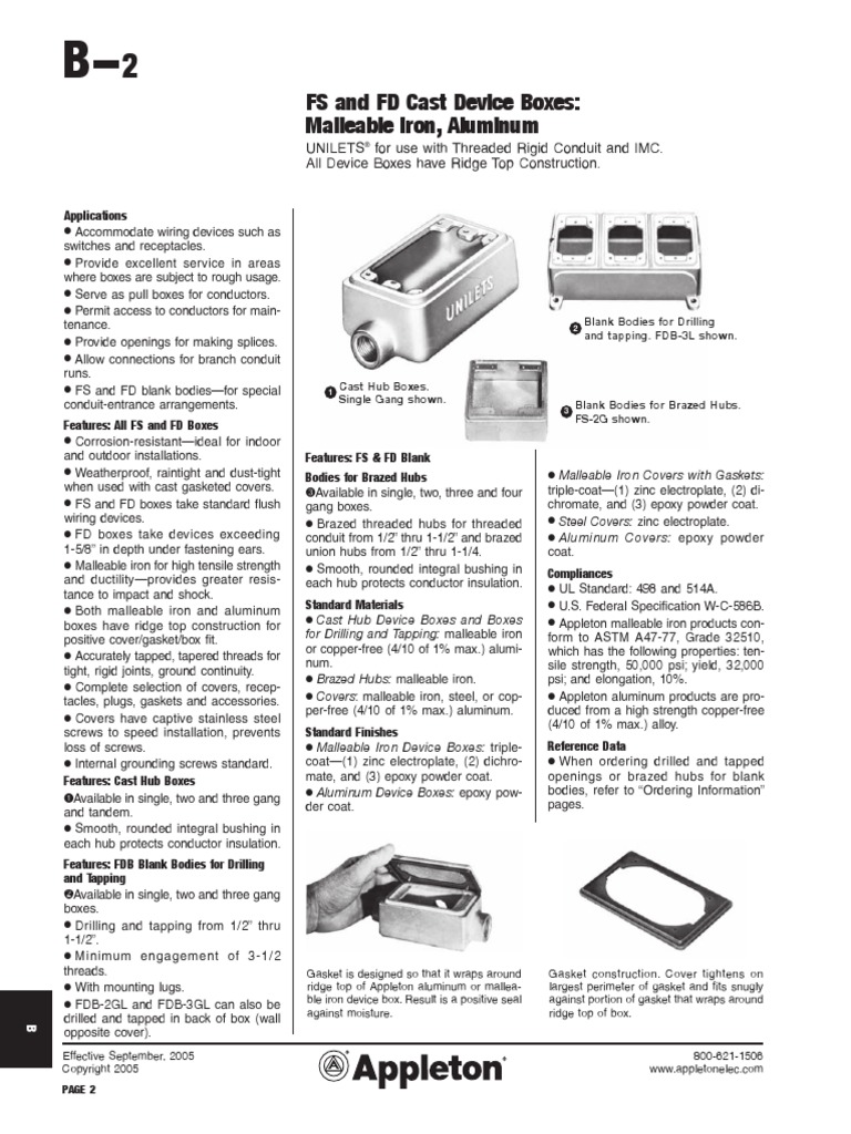 FS and FD Cast Device Boxes Malleable Iron, Alumunium | PDF | Ac Power ...