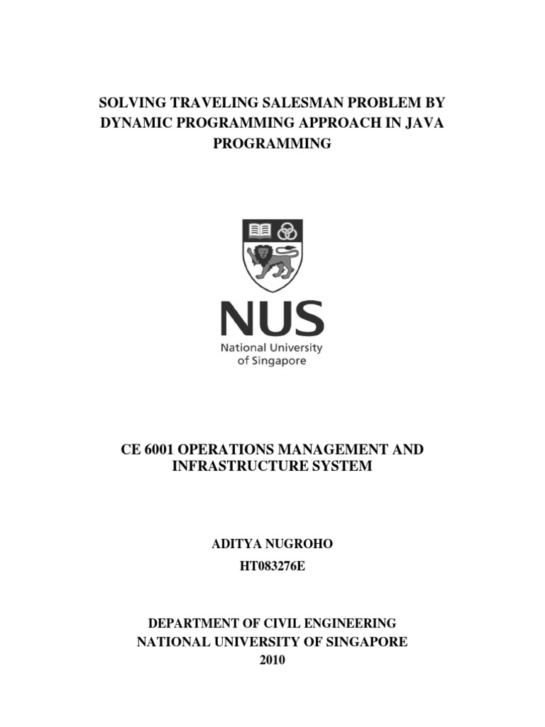 Final Report - Solving Traveling Salesman Problem by Dynamic ...