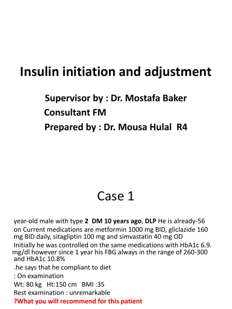 Insulin Initiation Ppt Pptx 2 Pdf Glycated Hemoglobin Hypoglycemia