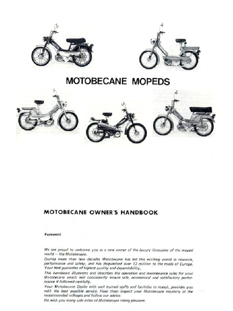 Motobecane Owners Manual | PDF