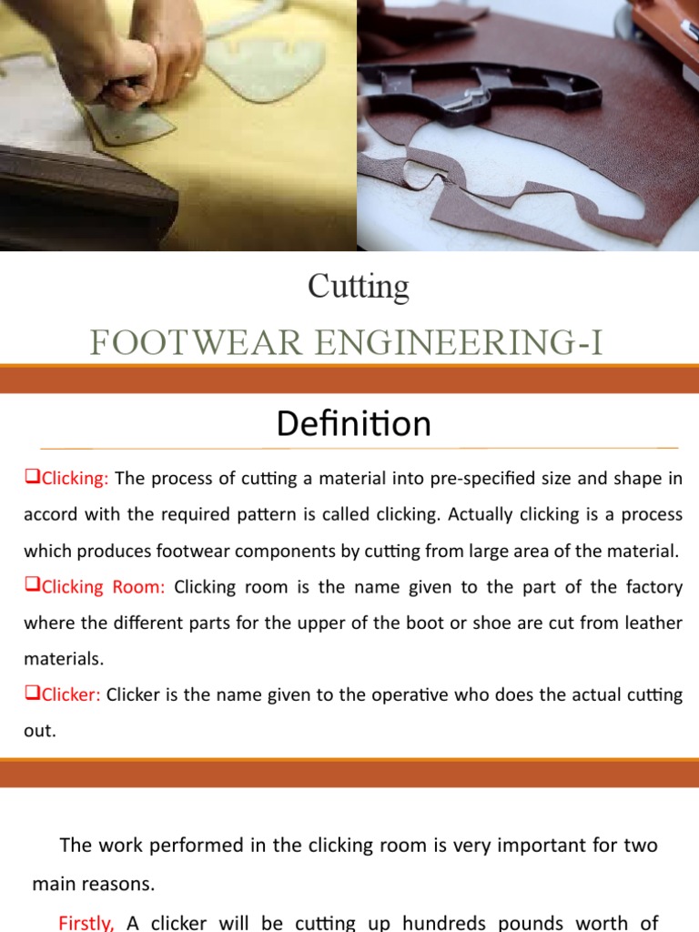 Footwear Engineering-I: Cutting | PDF | Blade | Surgical Suture