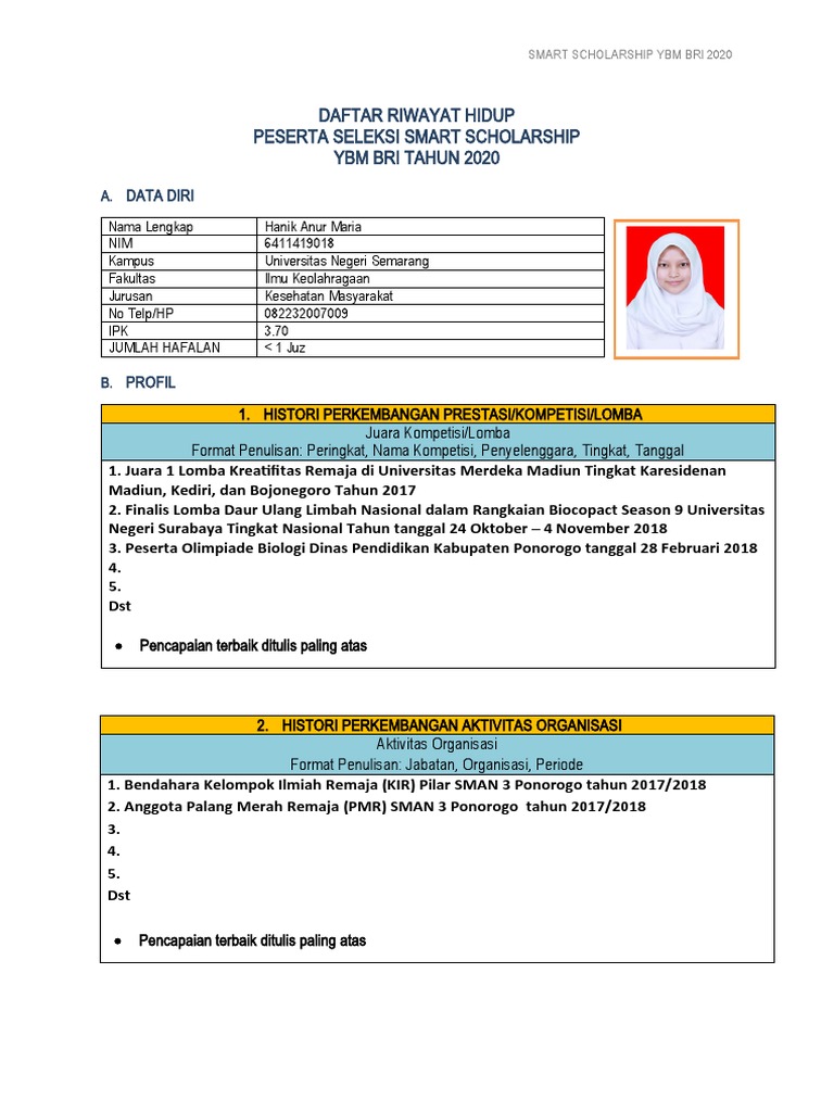 CV Nama Kampus | PDF