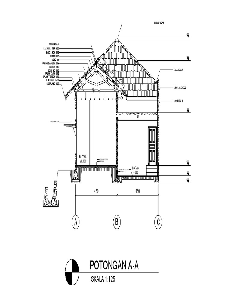 Contoh Potongan Atap Pelana | PDF