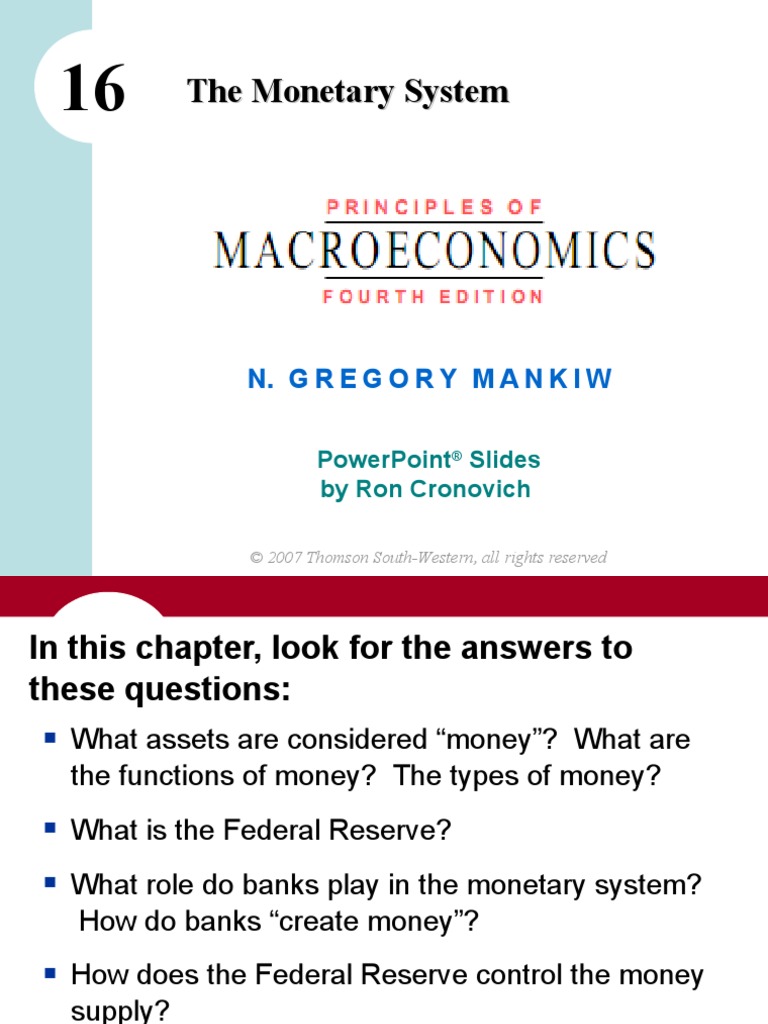 Princ ch29 Presentation | PDF | Money Supply | Federal Reserve