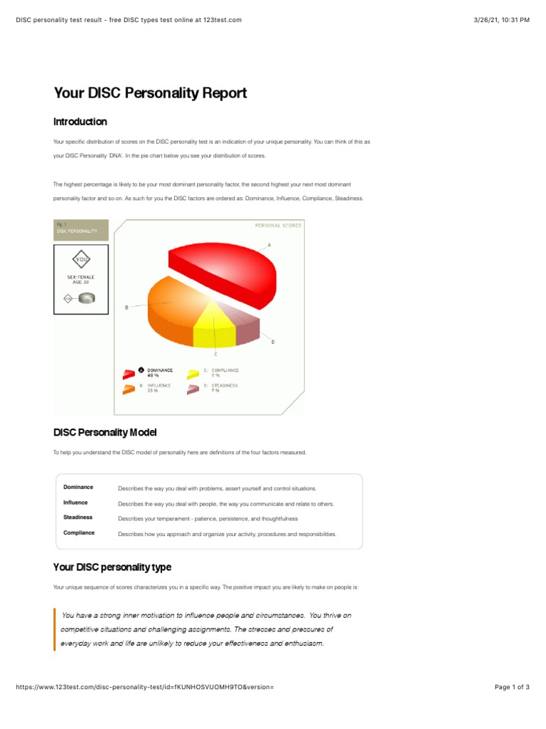 Disc Personality Test | PDF | Human Nature | Psychological Concepts