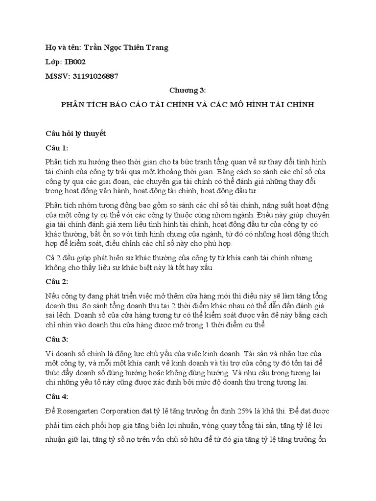 BT Chương 3 QTTC | PDF