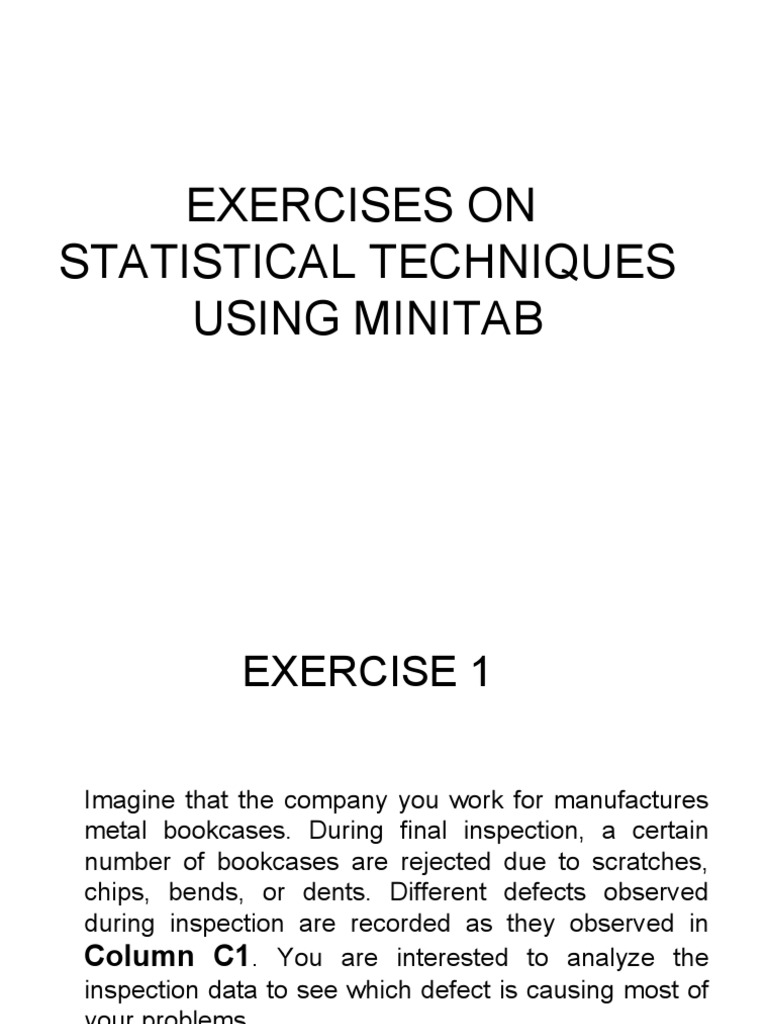 Exercises On Statistical Techniques Using Minitab | PDF | Brand | Supply Chain