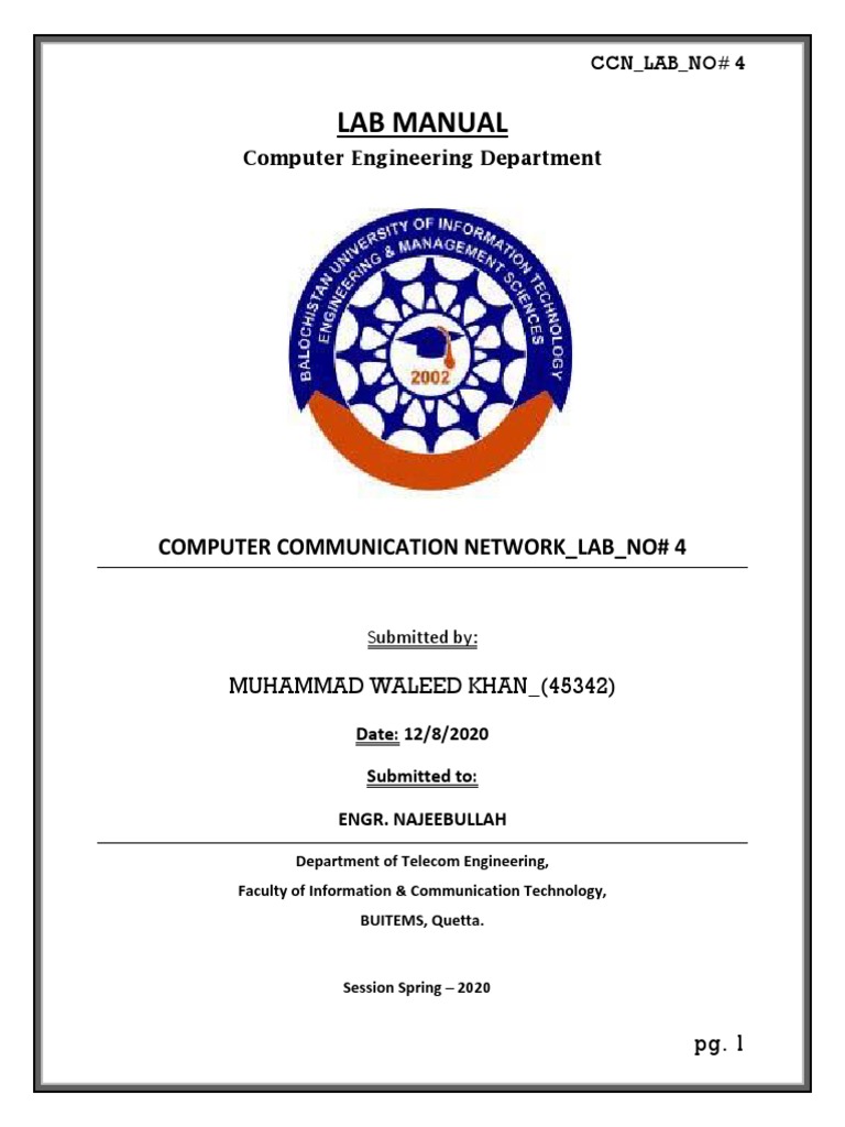 Lab Manual: Computer Communication Network - Lab - No# 4 | PDF | Ip Address | Domain Name System