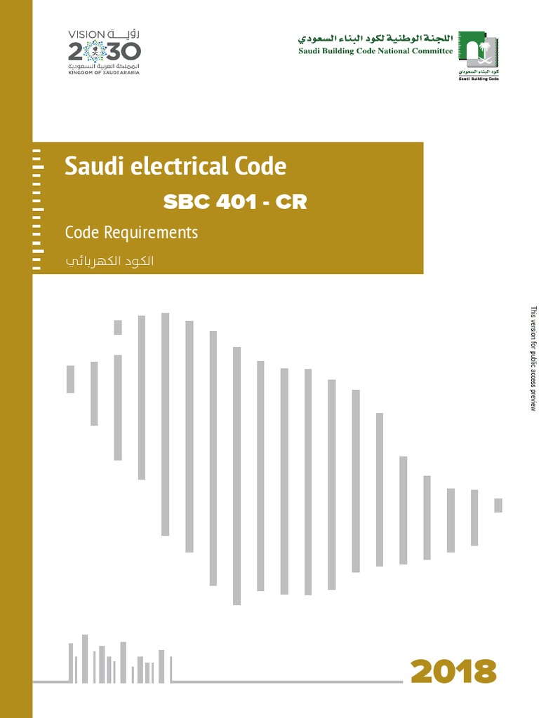 Saudi Electrical Code: SBC 401 - CR | PDF | Electrical Wiring | Power Engineering