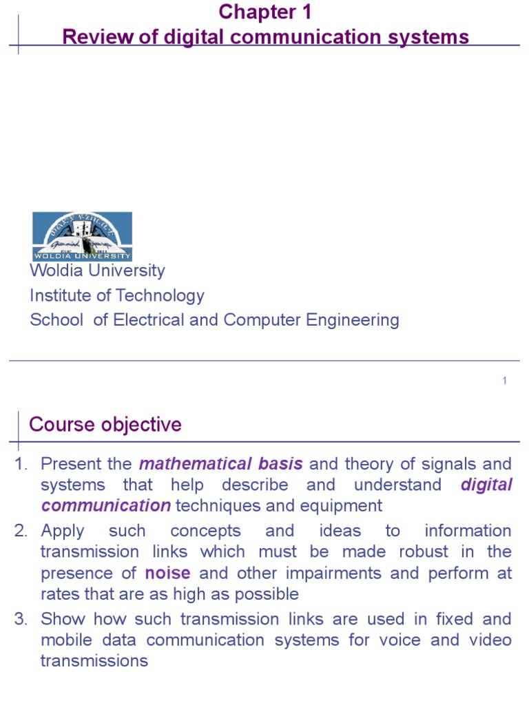 Review of Digital Communication Systems | PDF | Data Transmission | Bit