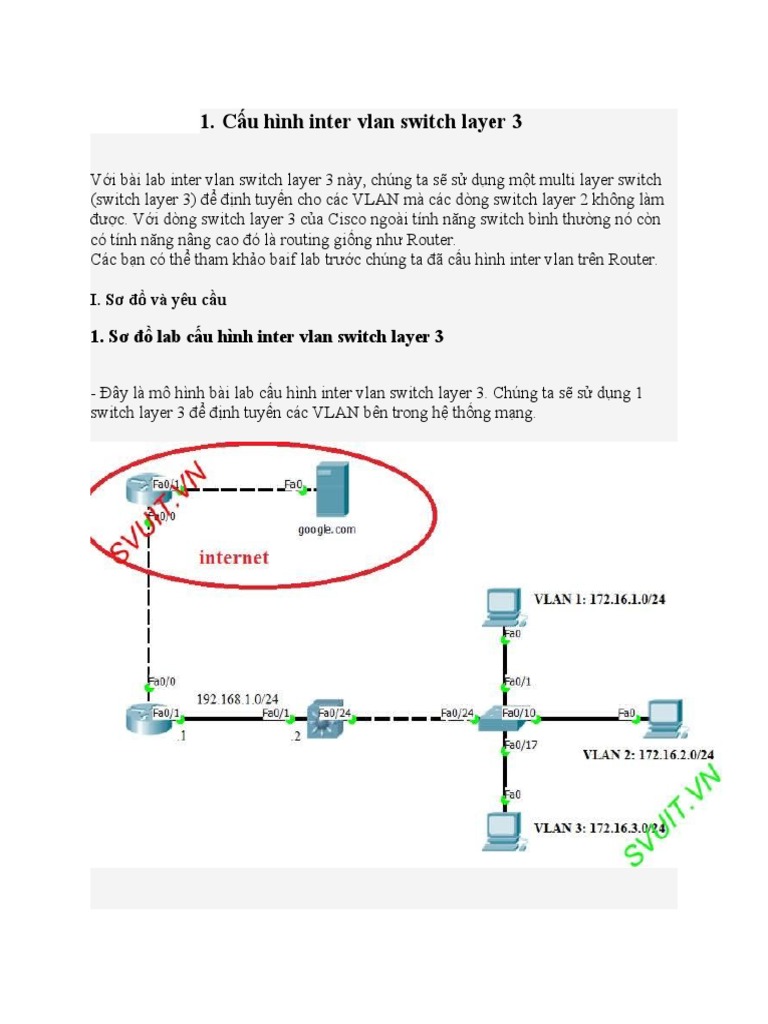 6. Cấu hình inter vlan switch layer 3 | PDF