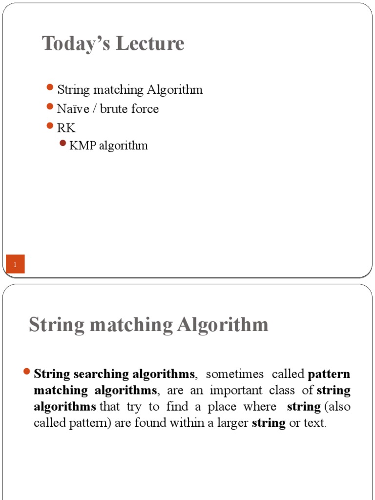 String Matching Algorithms Explained | PDF | String (Computer Science) | Software Engineering