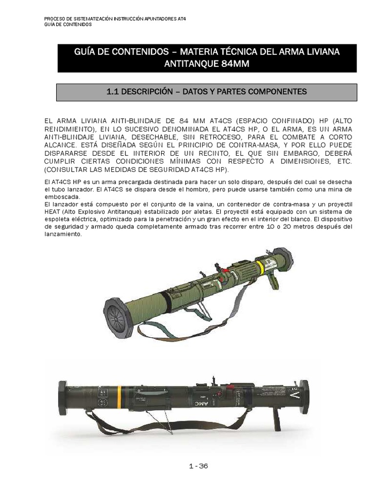 Guía Técnica del AT4CS HP | PDF | Munición | Cartucho (armas de fuego)