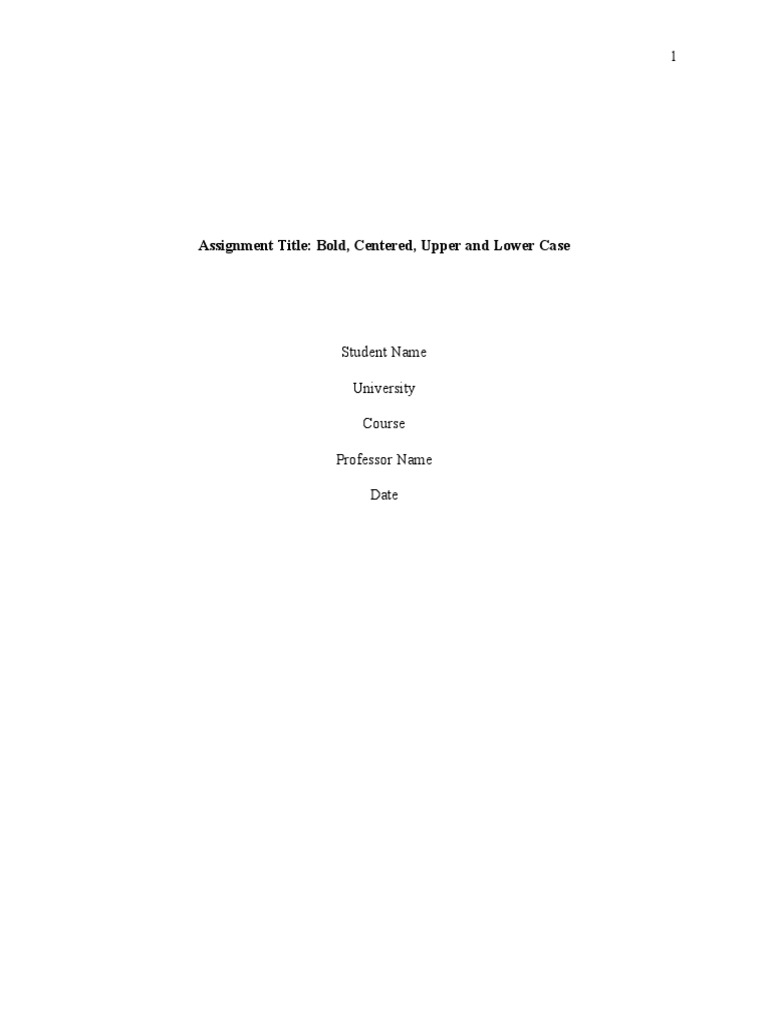 Assignment Title: Bold, Centered, Upper and Lower Case | PDF ...