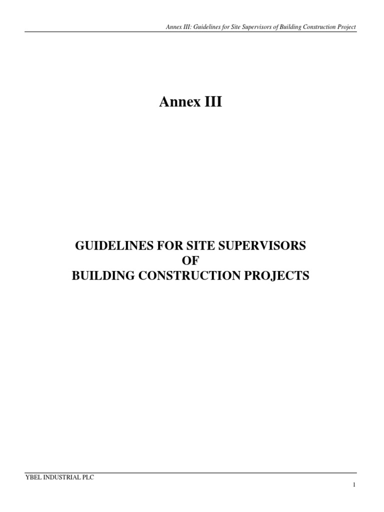 Site Supervisor Guidelines for Construction | PDF | Concrete ...