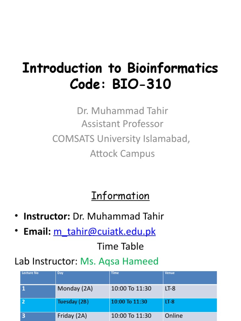 Introduction To Bioinformatics | PDF | Bioinformatics | Gene