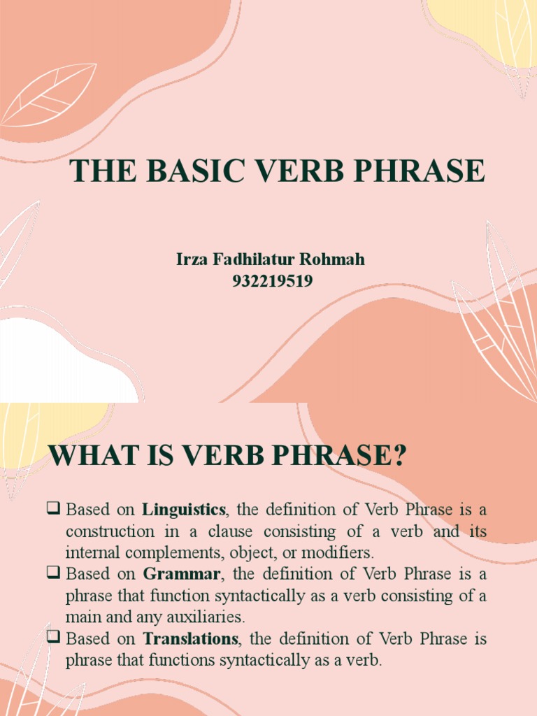 Understanding Verb Phrases | PDF | Lexical Semantics | Phrase