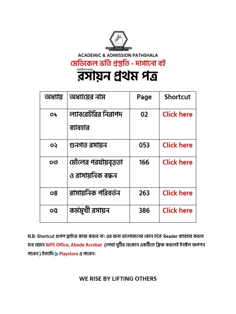 Chemistry First Paper (Dagano Boi) - Hazari Sir...... | PDF