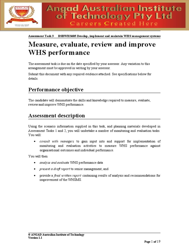 Measure, Evaluate, Review and Improve WHS Performance | Download Free ...