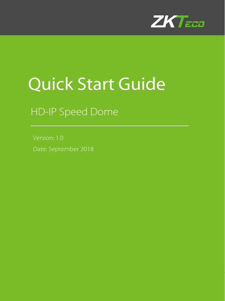 Network Speed Dome Camera (IP PTZ) Quick Start Guide | PDF | Ip Address ...