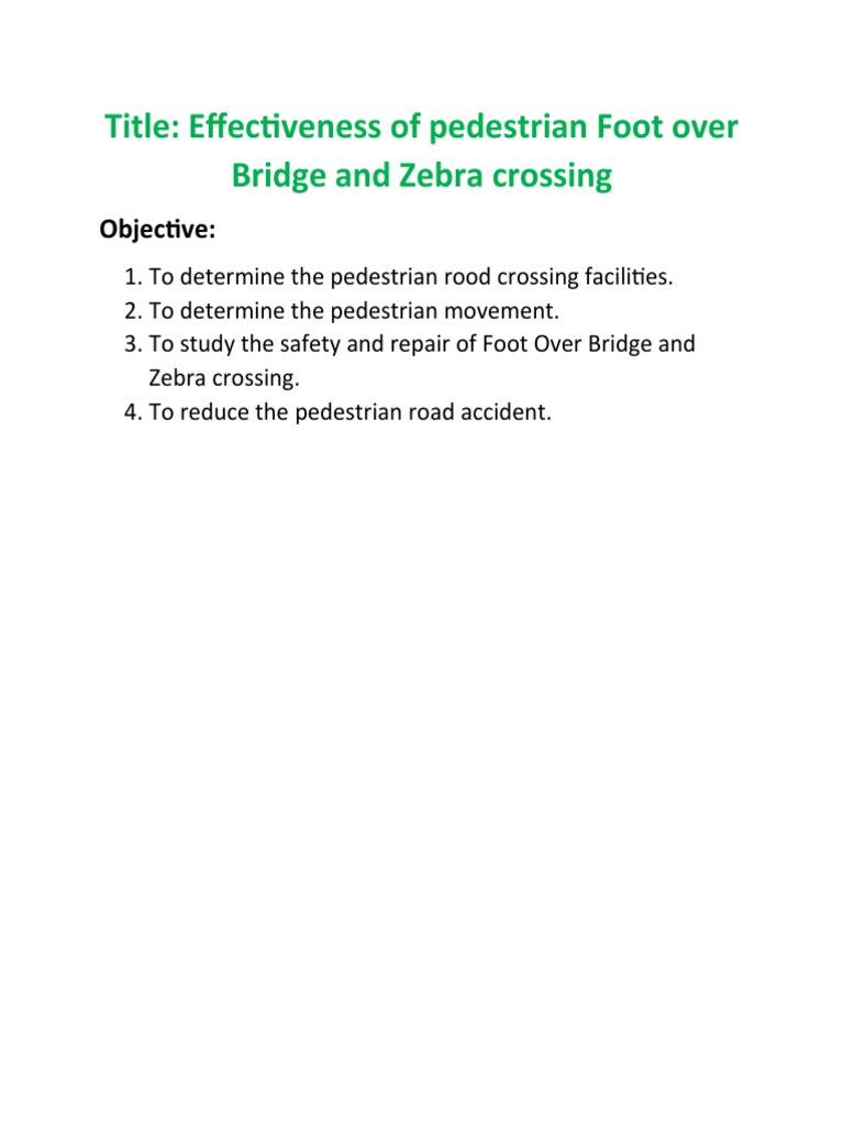Pedestrian Safety: Foot Over Bridges | PDF | Science & Mathematics ...