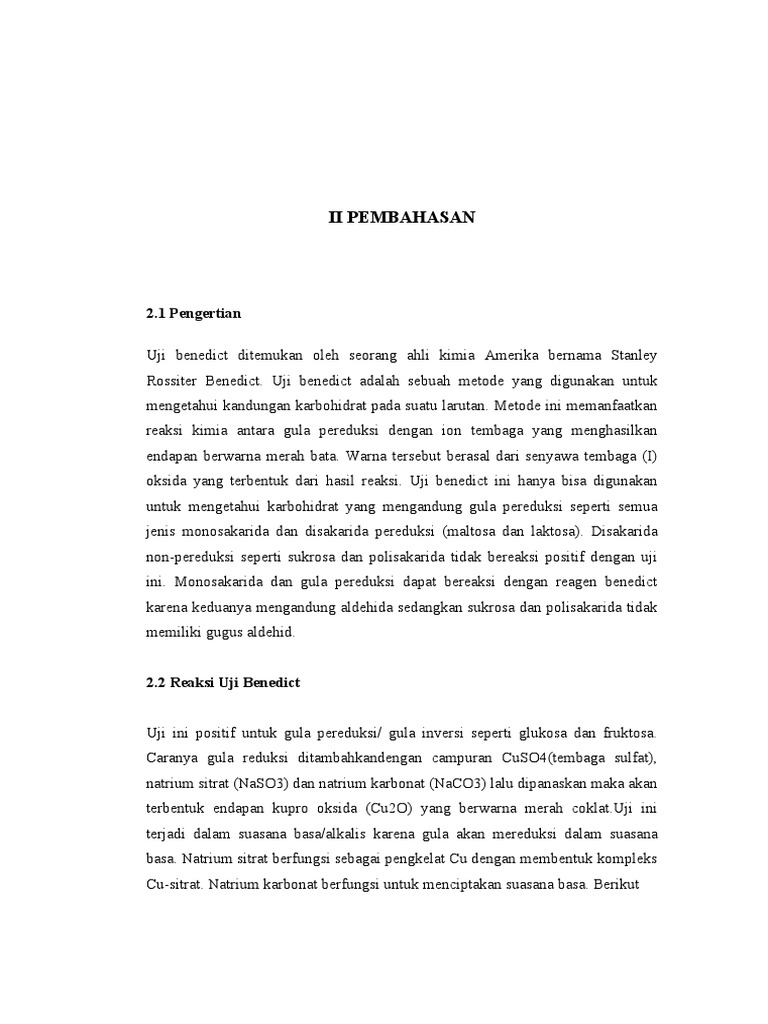 Uji Benedict: Metode dan Hasil | PDF | Sains & Matematika